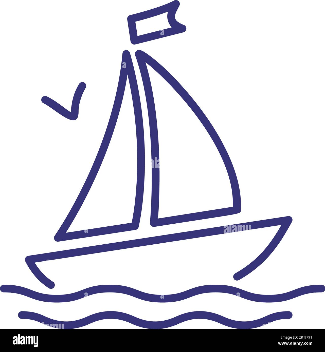 Lake boat icon outline hi-res stock photography and images - Alamy