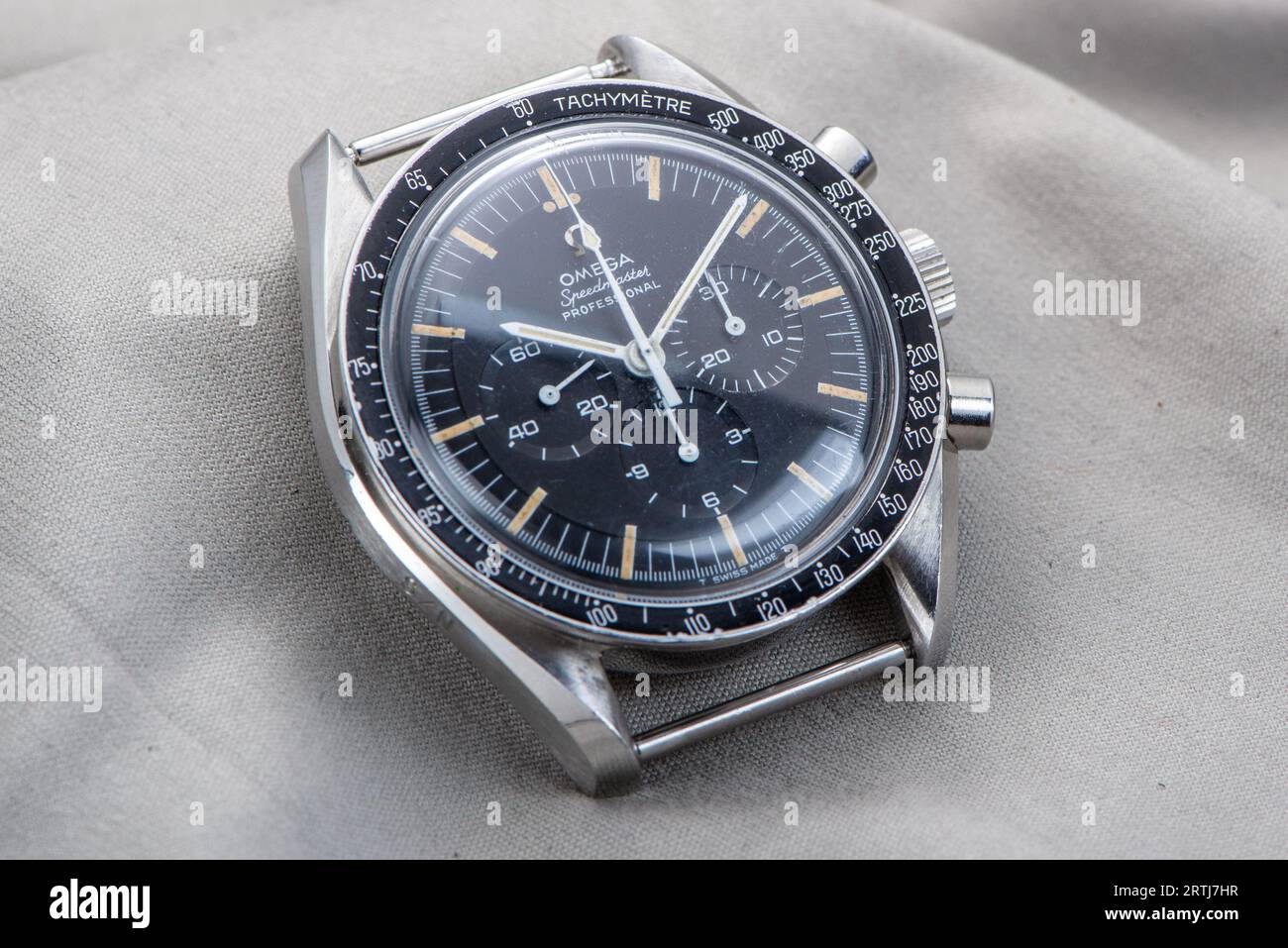 Vintage Omega Speedmaster with radial dial and Nasa Inscriptions Stock ...