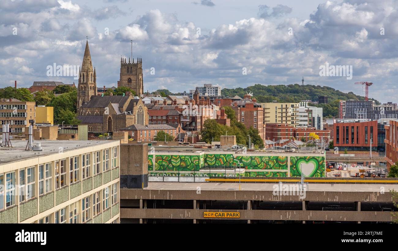 Nottingham city skyline from the castle Stock Photo - Alamy