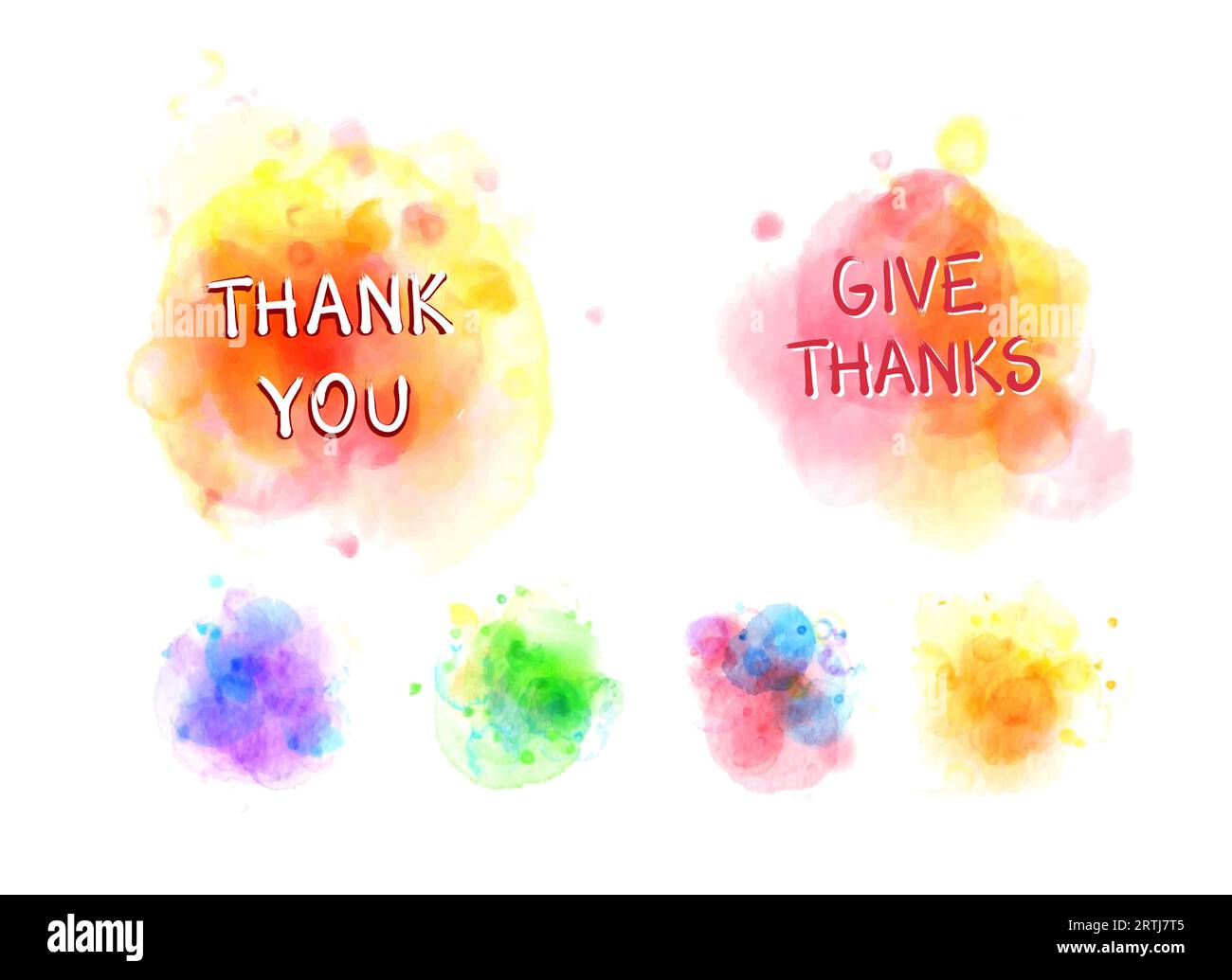 Watercolor spots, hand lettering thank you Stock Vector Image & Art - Alamy