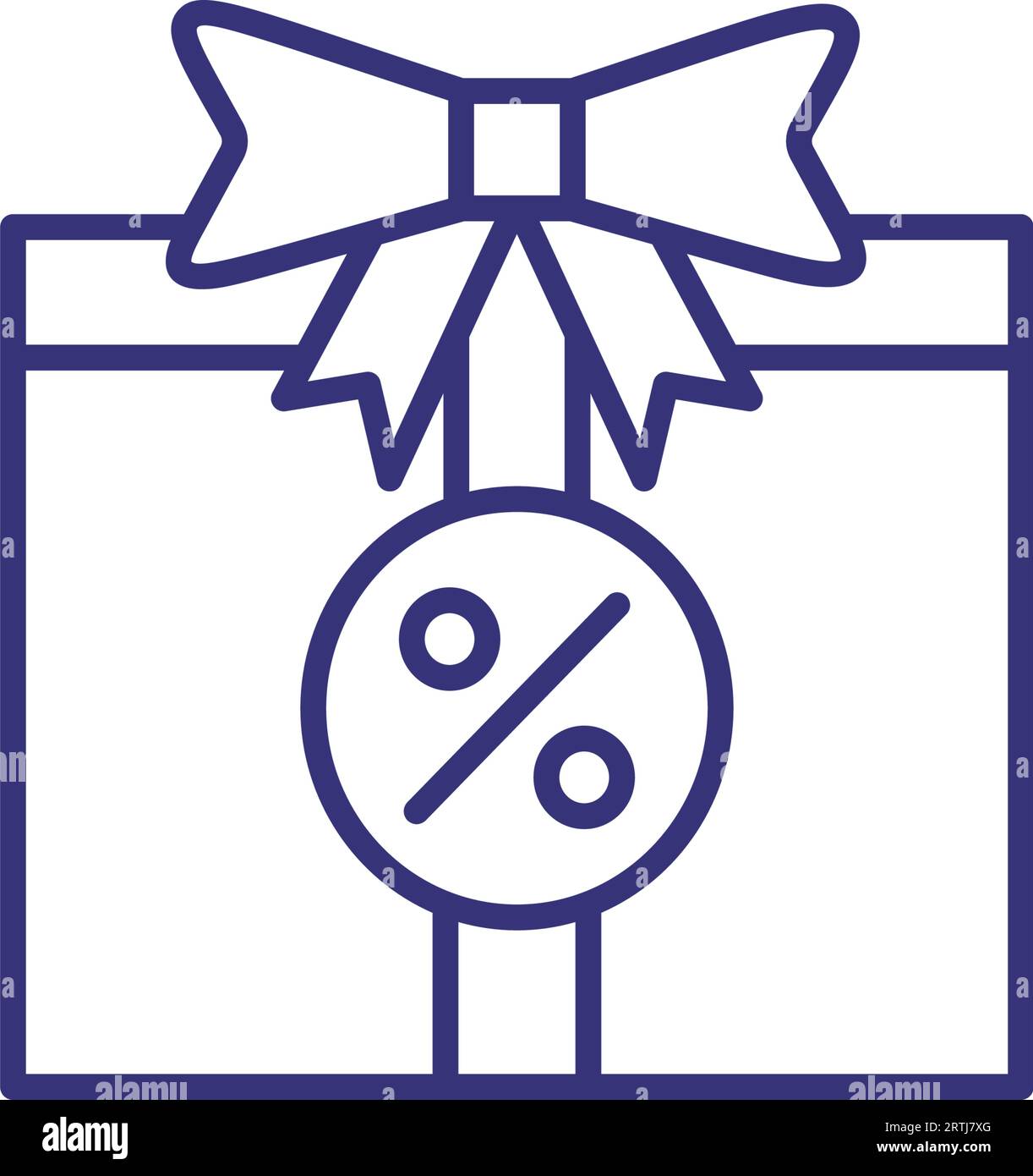 Discount symbol in gift box line icon Stock Vector Image & Art - Alamy