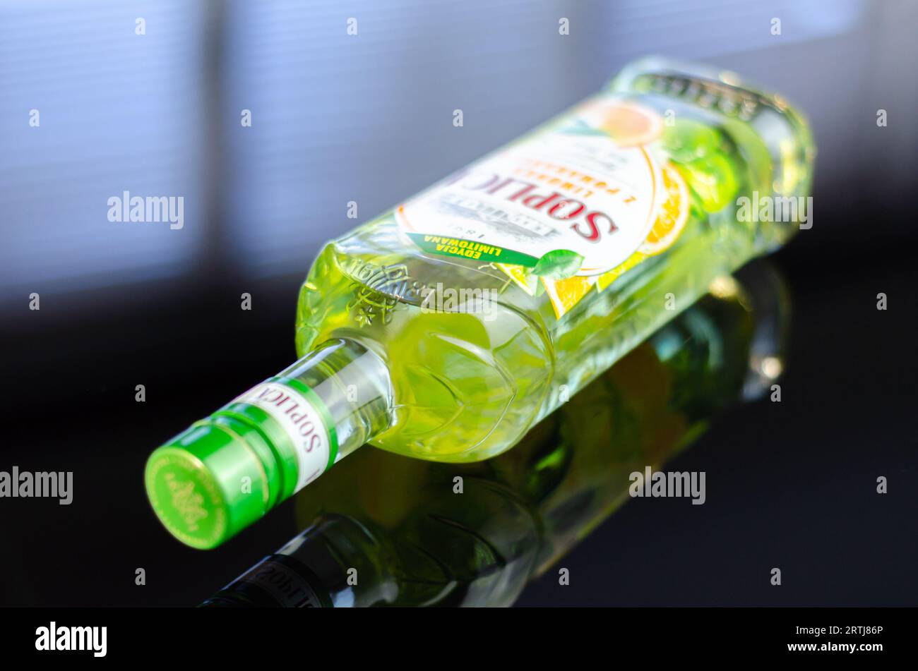 LONDON, UK - 07 SEPTEMBER 2023 The fruity flavor of lime and orange ...