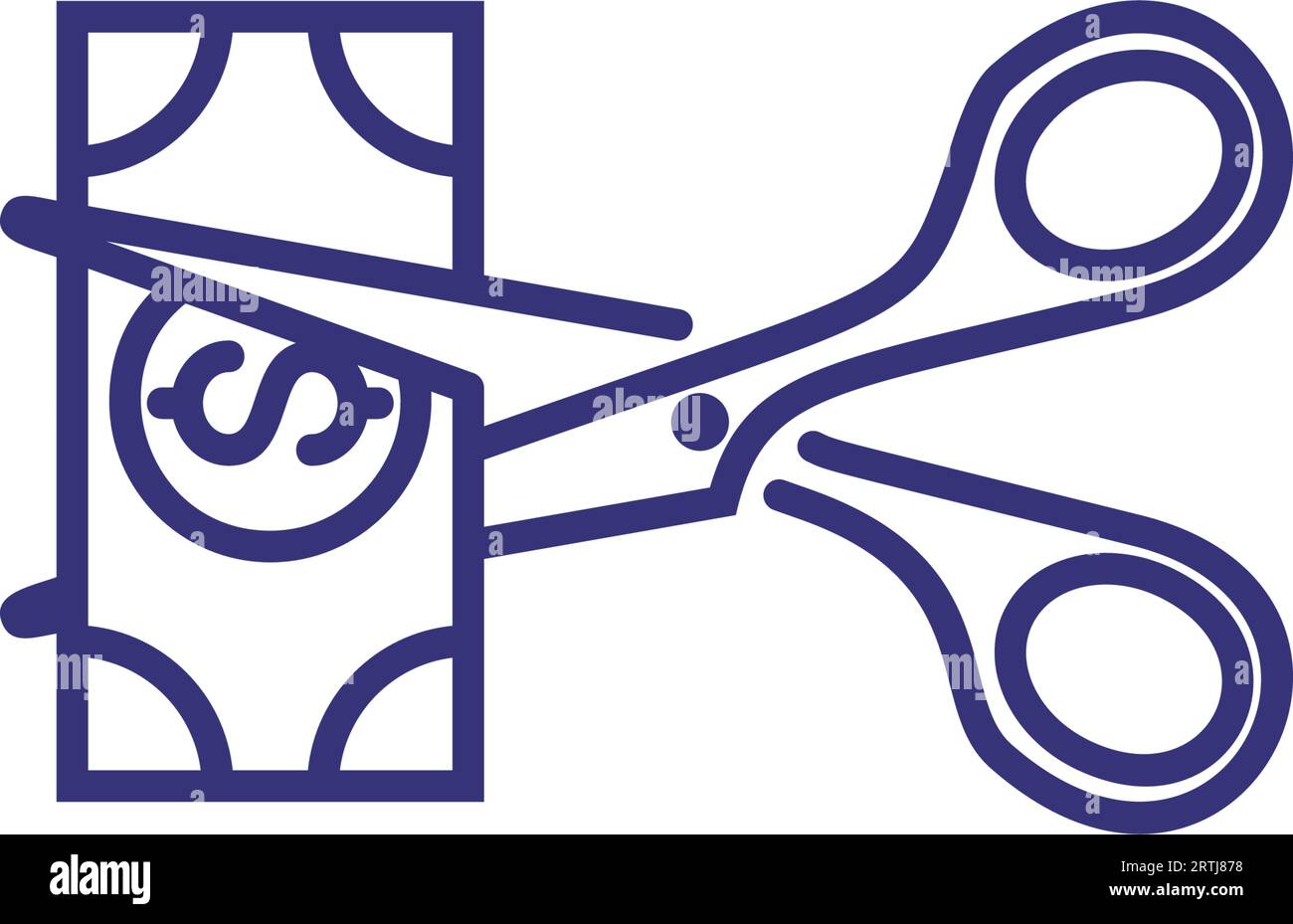 Money cutting line icon Stock Vector Image & Art - Alamy