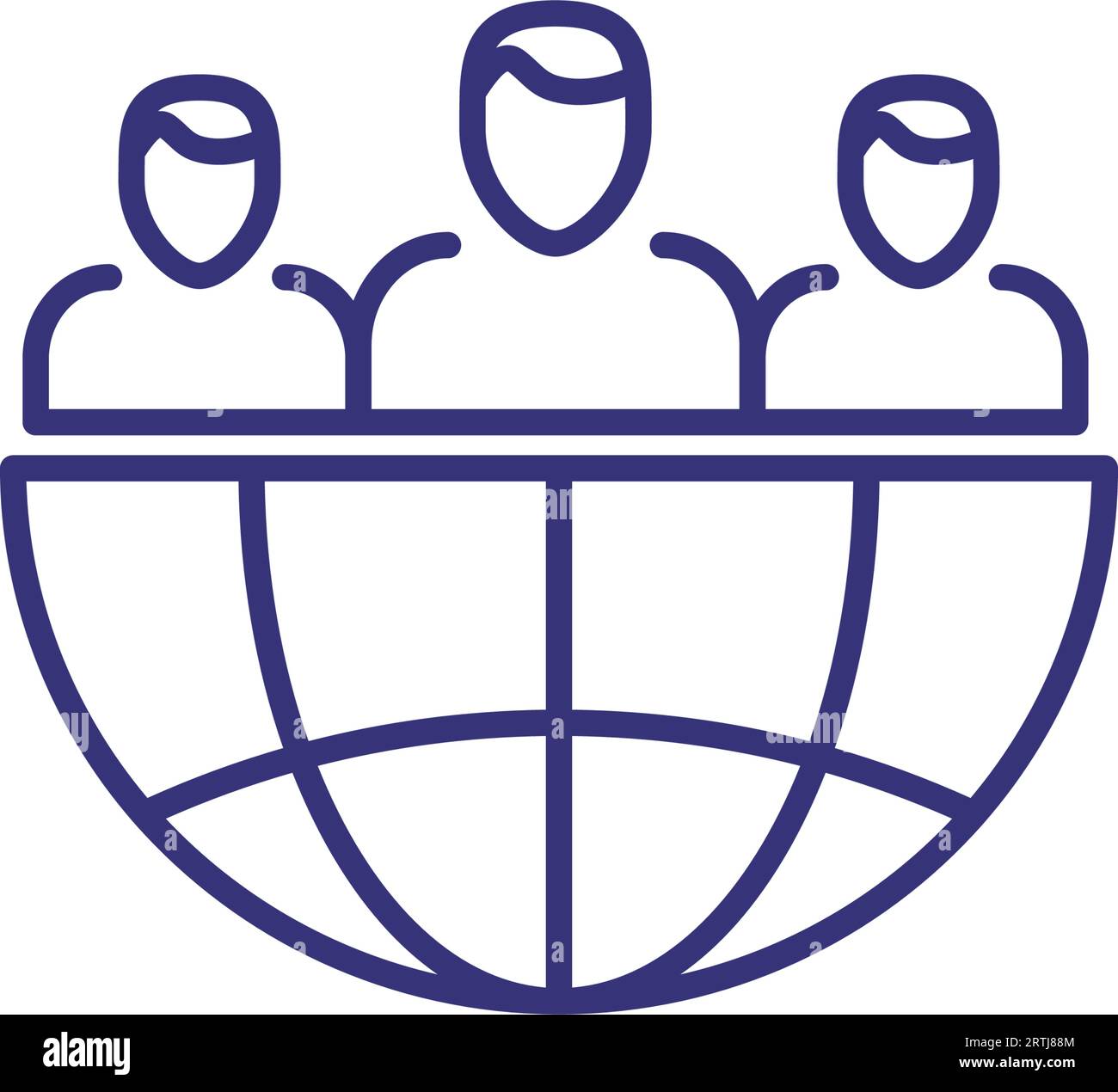 Global team line icon Stock Vector Image & Art - Alamy