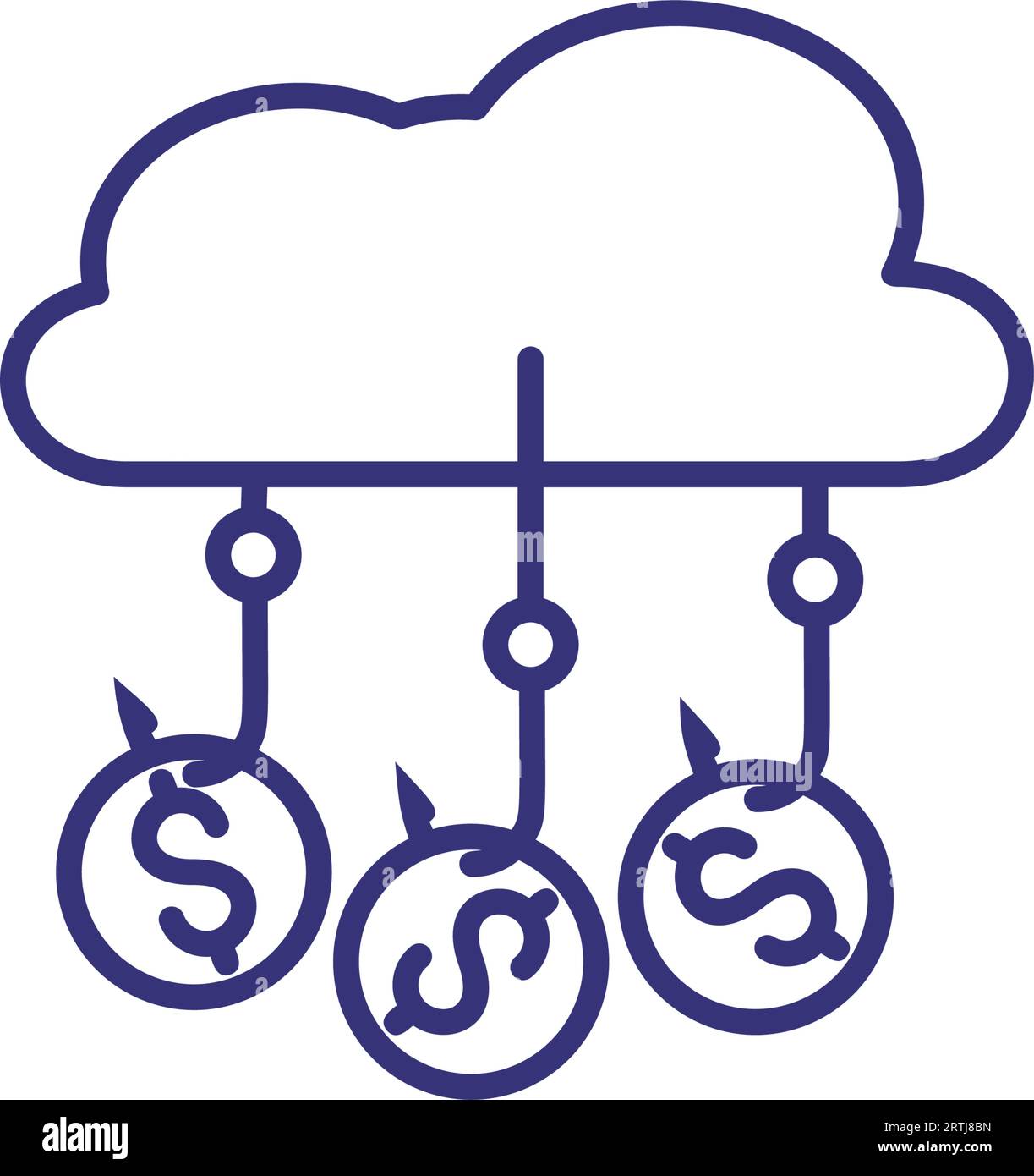 Money hanging on line Stock Vector Images - Alamy