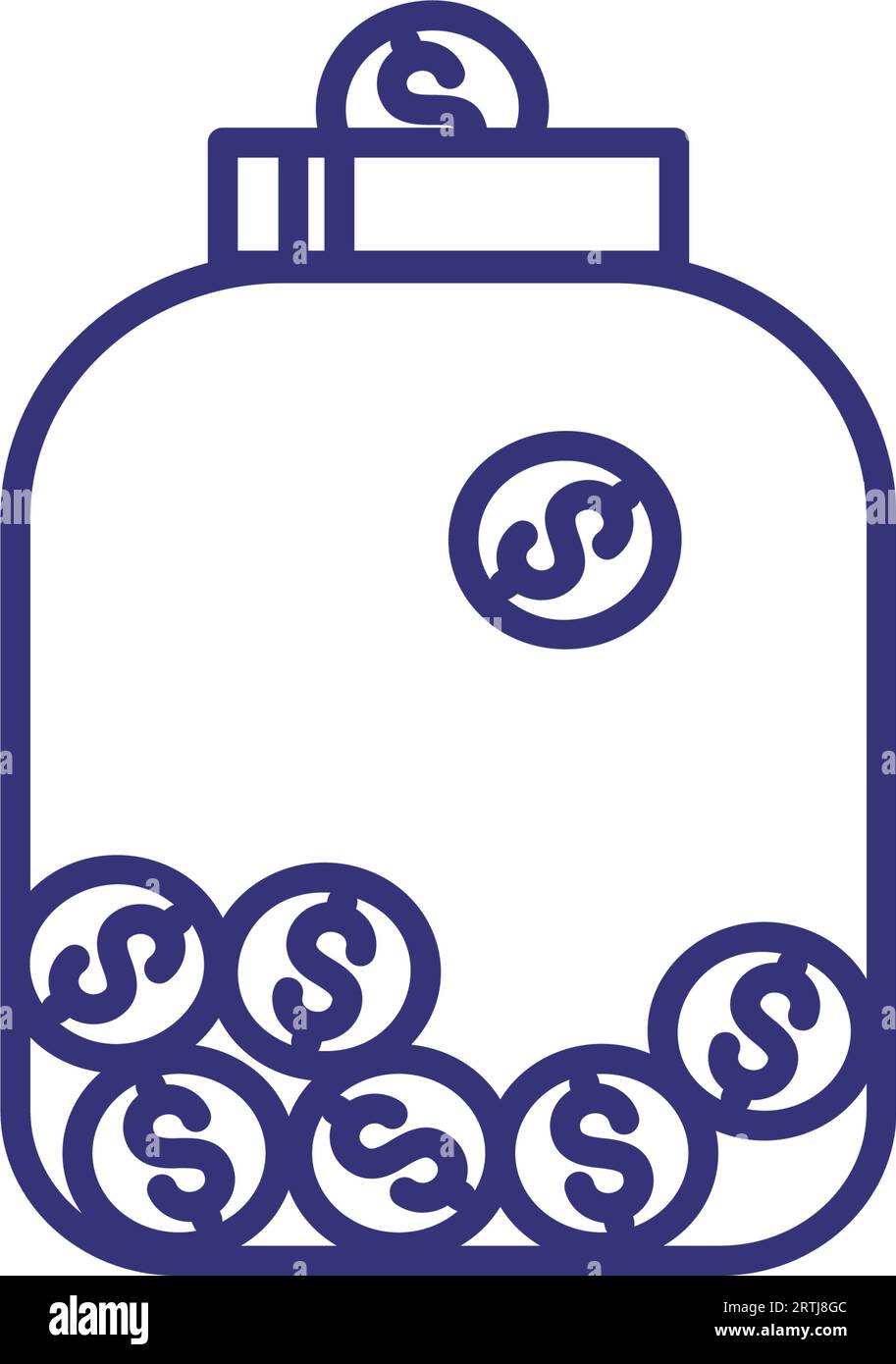 Coin jar icon outline Stock Vector Images - Alamy
