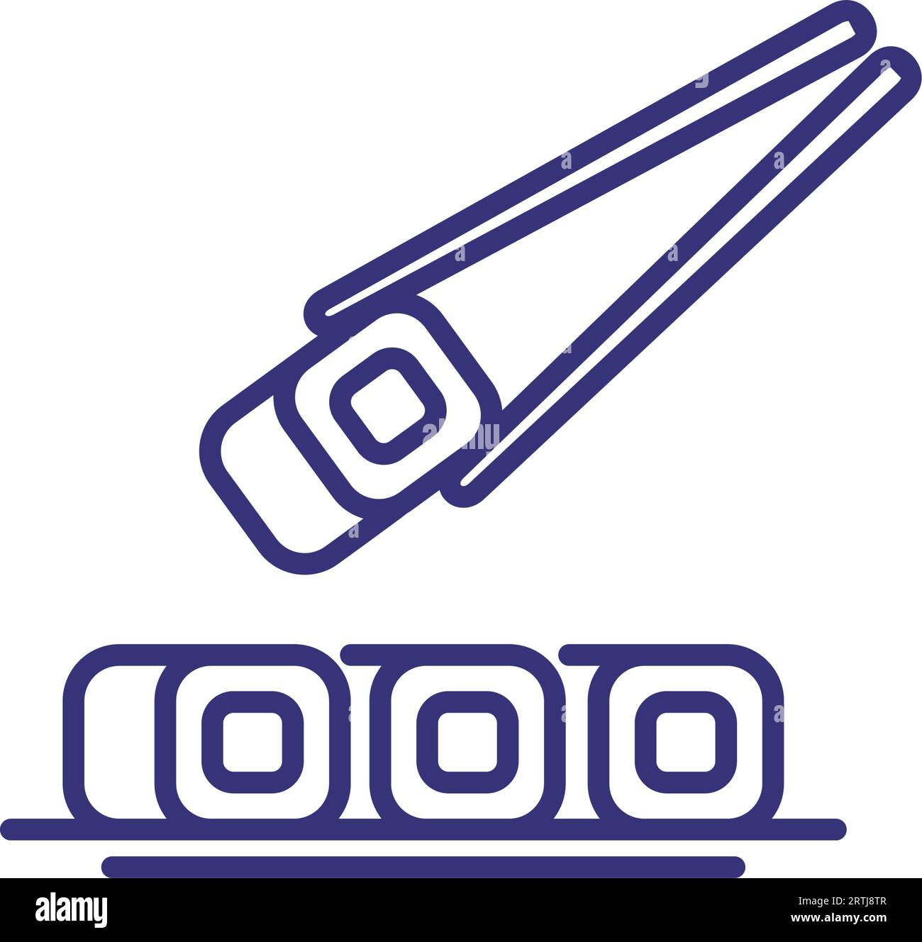 Holding sushi chopsticks isolated Stock Vector Images - Alamy