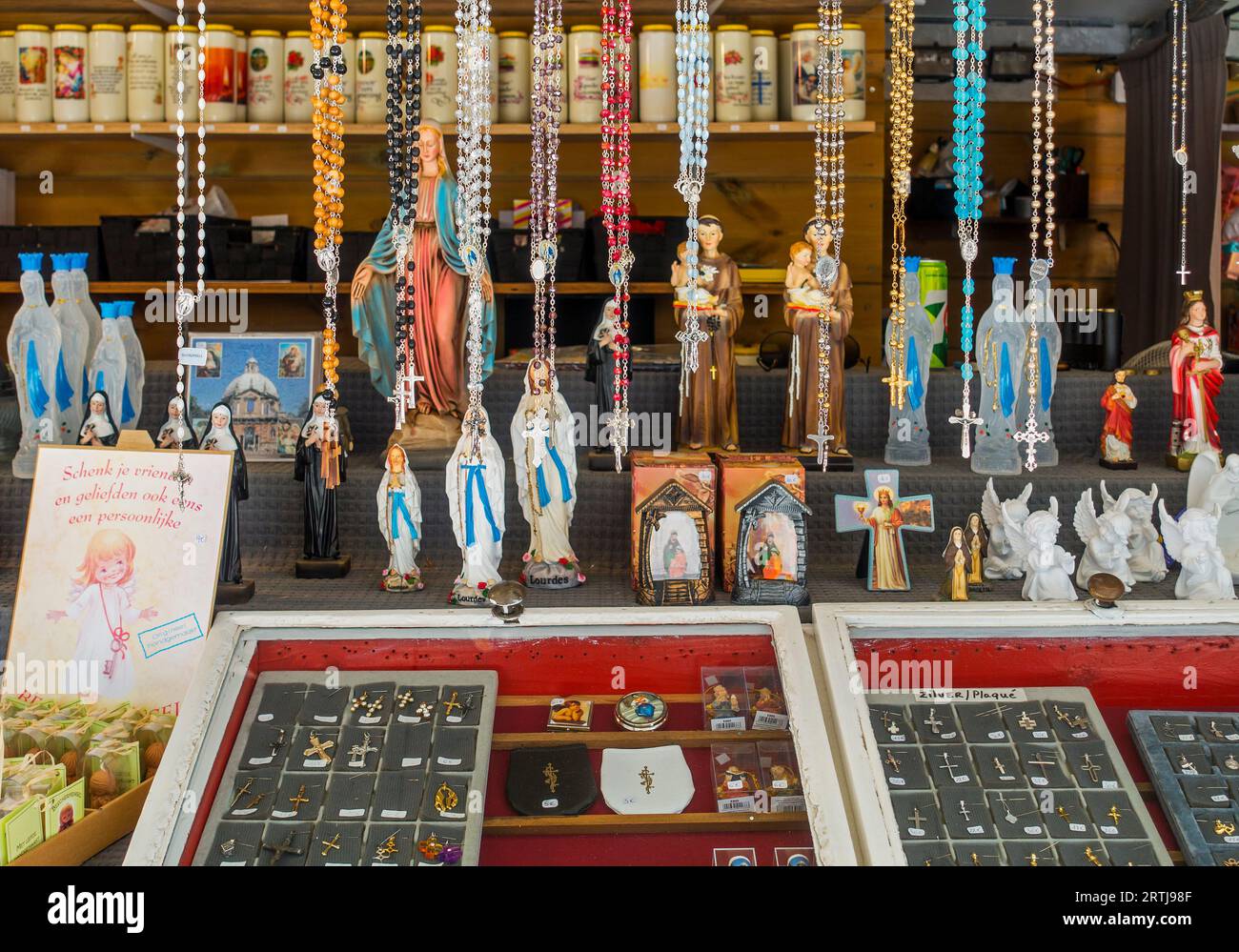 Shop selling religious souvenirs and rosaries near the Basilica of ...