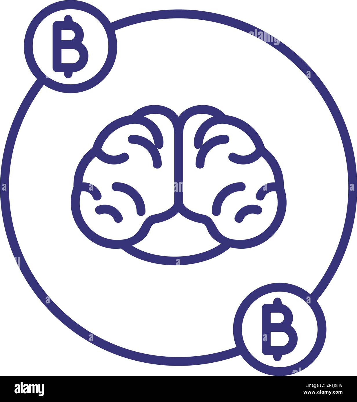 Human brain outline monochrome Cut Out Stock Images & Pictures - Alamy