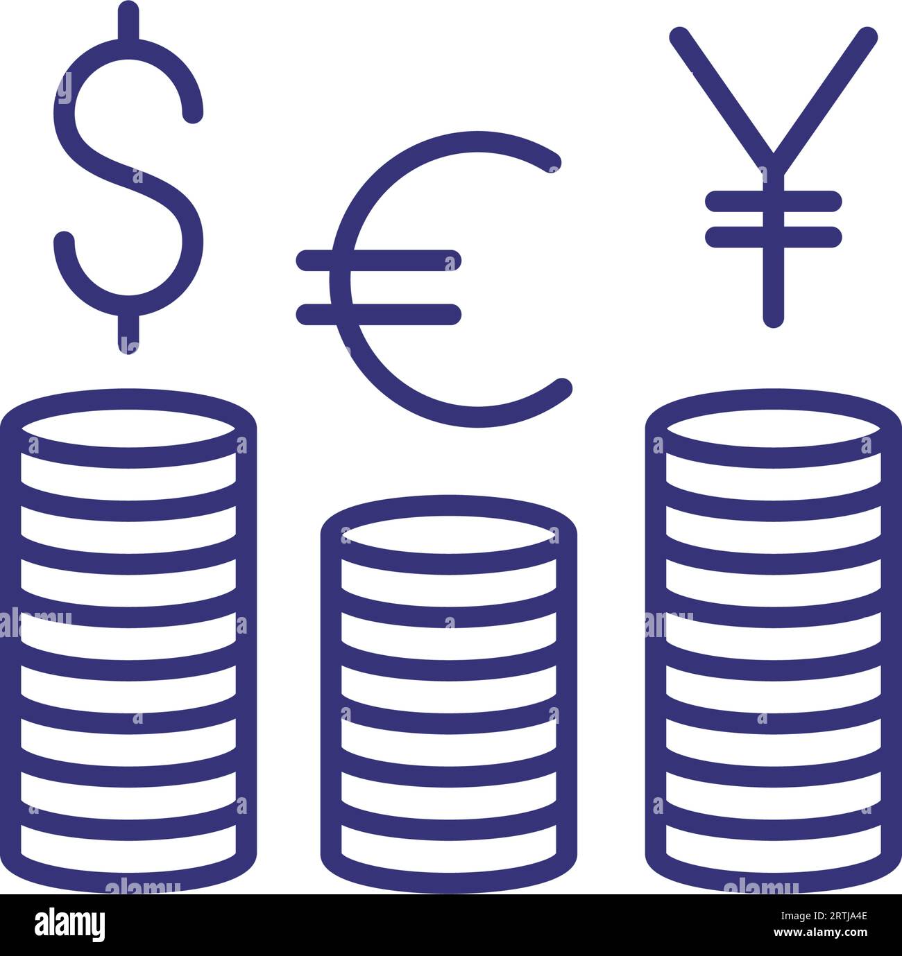 Stack coins linear icon Cut Out Stock Images & Pictures - Alamy