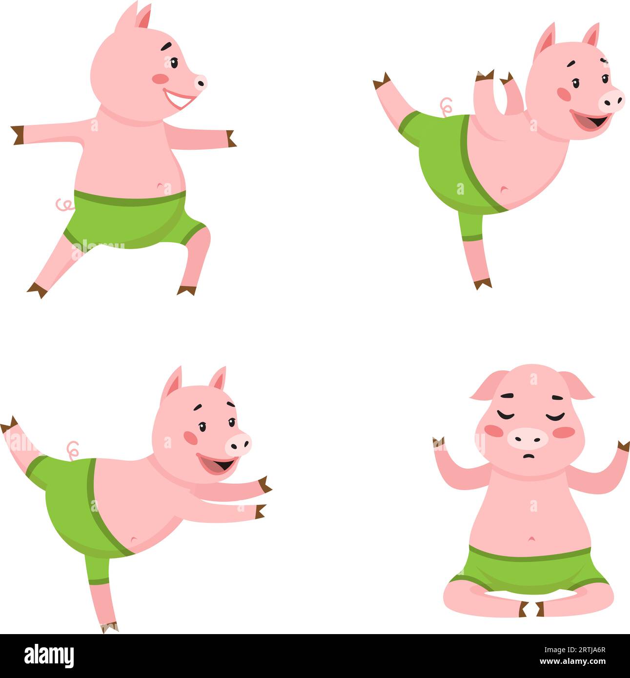 Pig doing exercises icon set Stock Vector Image & Art - Alamy