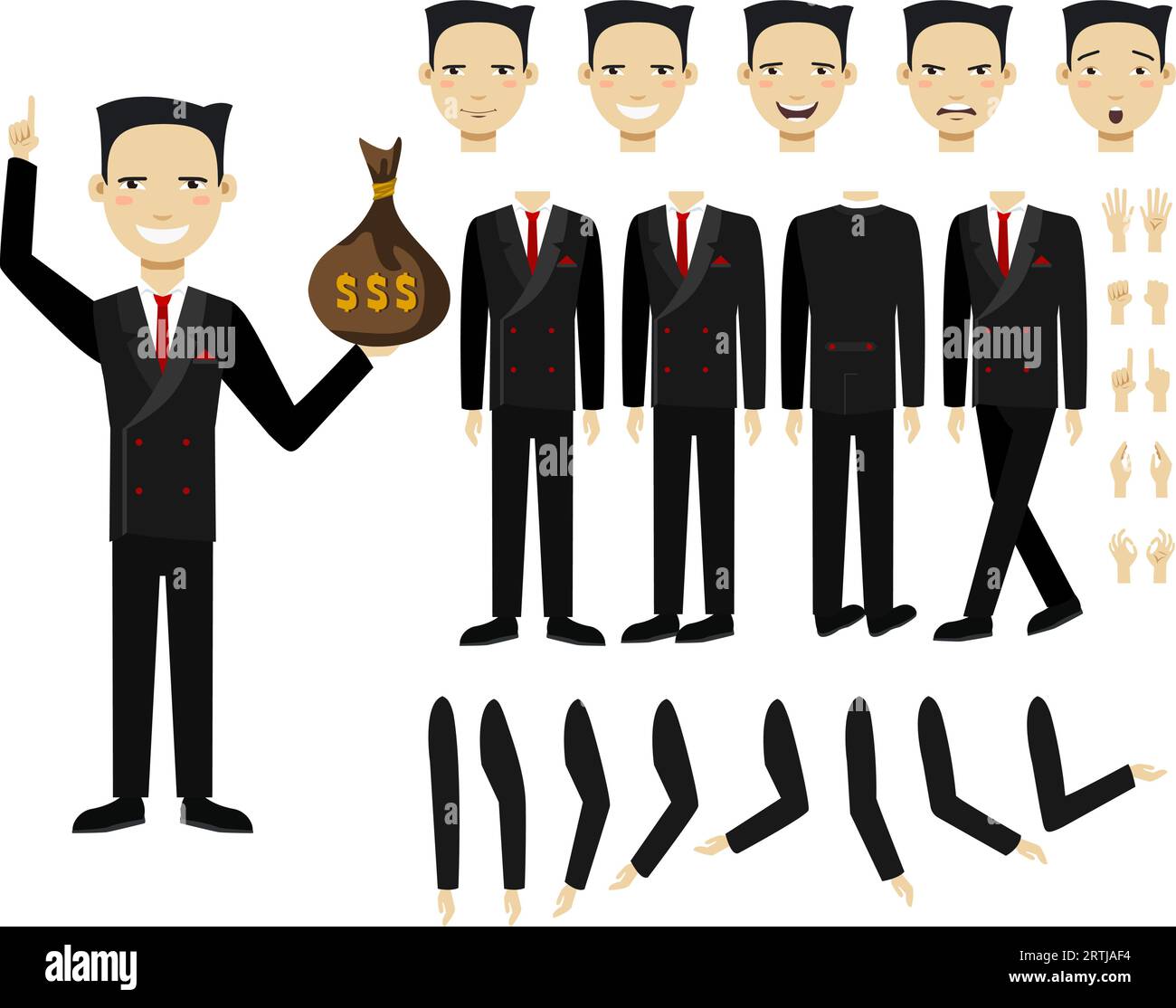 Happy businessman back Stock Vector Images - Alamy