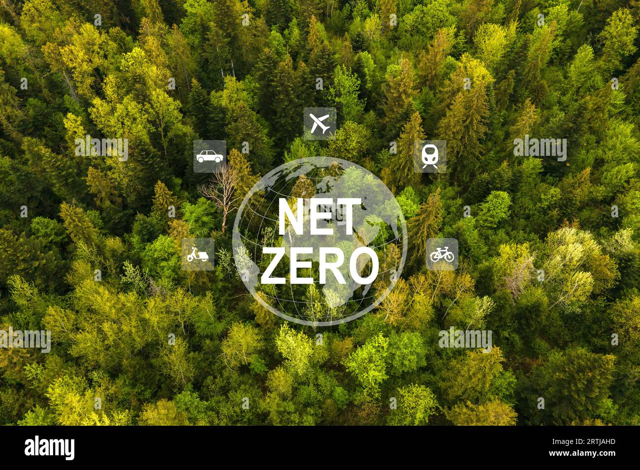 Carbon neutral and net zero or co2 emission for target in 2050 for a ...