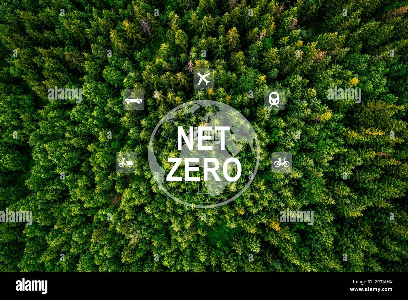 Carbon neutral and net zero or co2 emission for target in 2050 for a ...