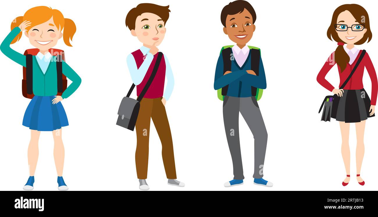 School children icon set Stock Vector Image & Art - Alamy