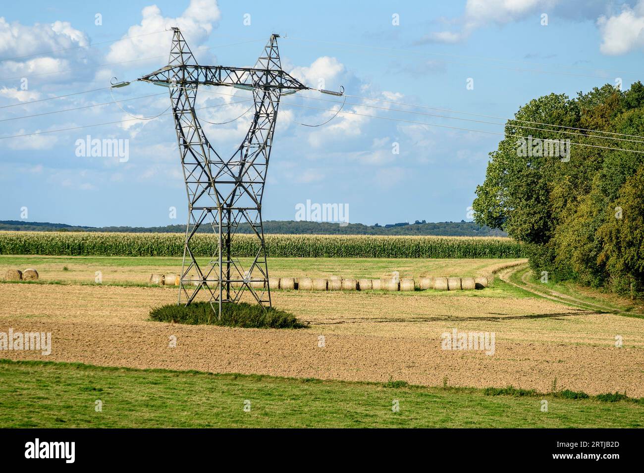 Electric pylon in the countryside | Pylone electrique au milieu des ...