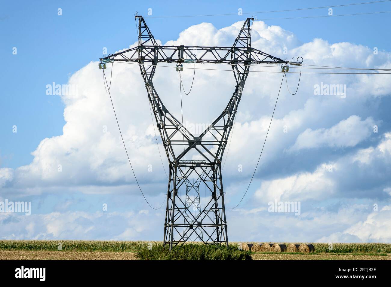 Electric pylon in the countryside | Pylone electrique au milieu des ...