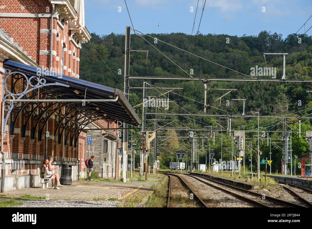 Train SNCB entrant en gare d'Houyet en direction de Namur - Passager en ...