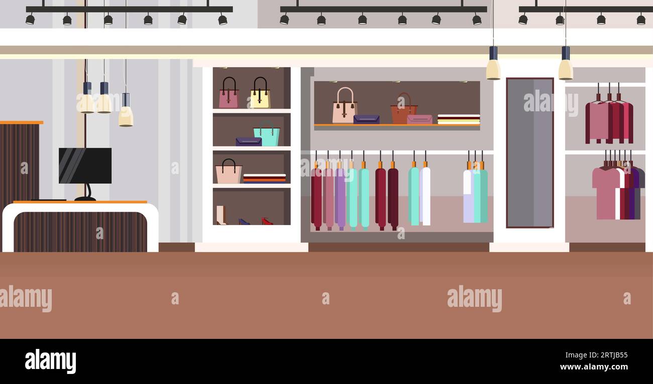 Clothes shop interior Cut Out Stock Images & Pictures - Alamy