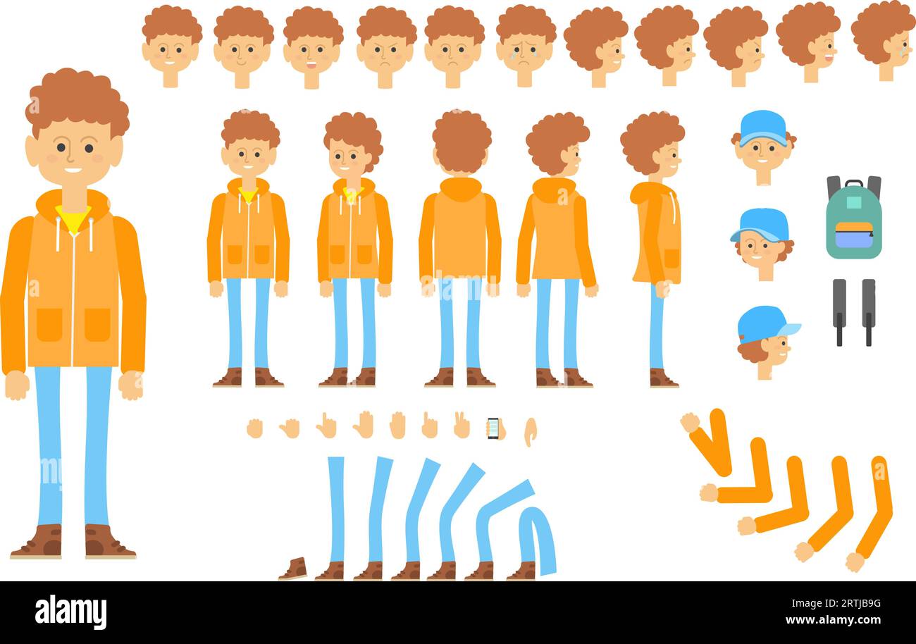 Back view animated character Cut Out Stock Images & Pictures - Alamy