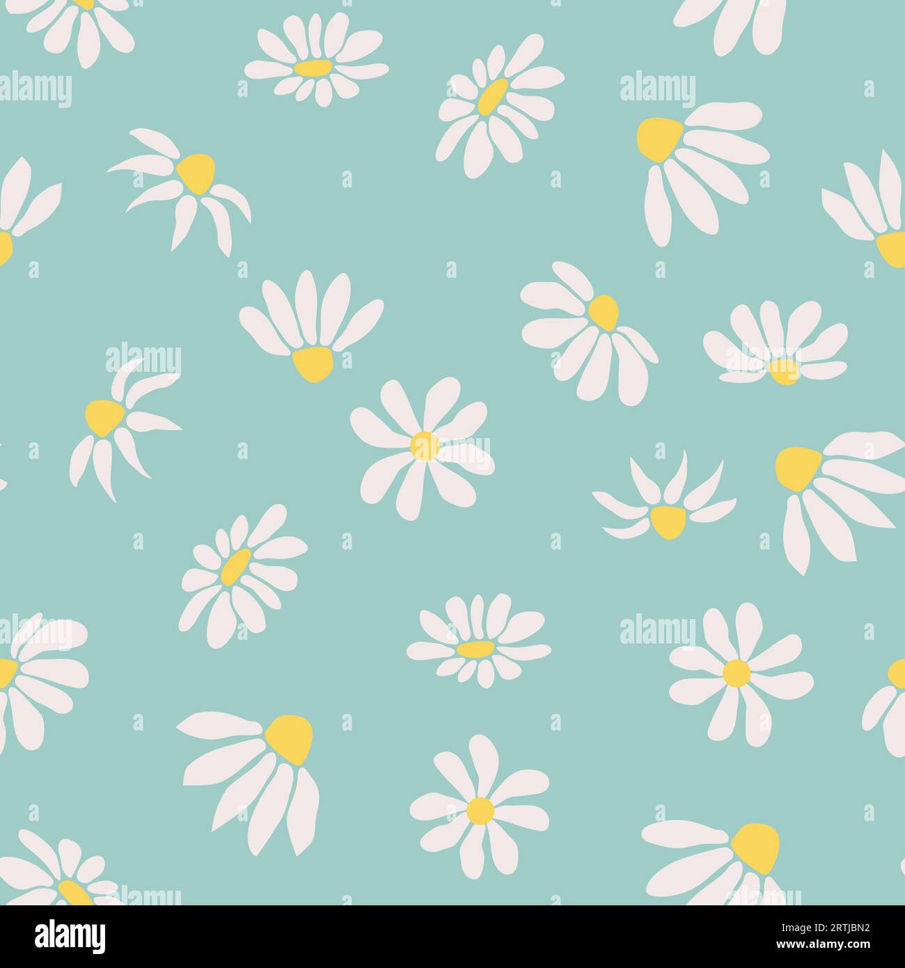 Boho Chamomile vintage seamless pattern. Hippie flower power retro ...