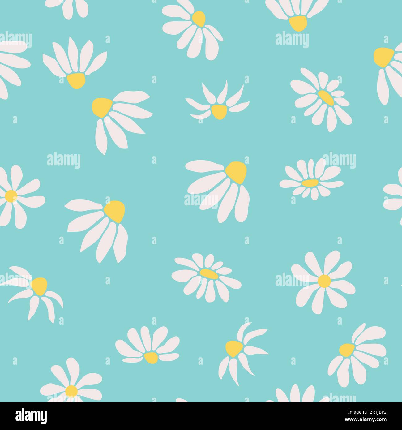 Boho Chamomile vintage seamless pattern. Hippie flower power retro ...