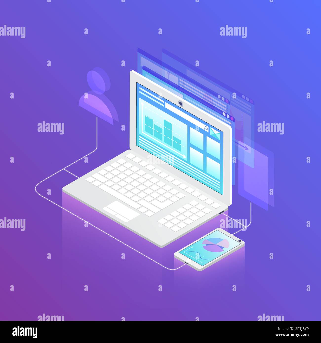 Connecting smartphone gadget Stock Vector Images - Alamy