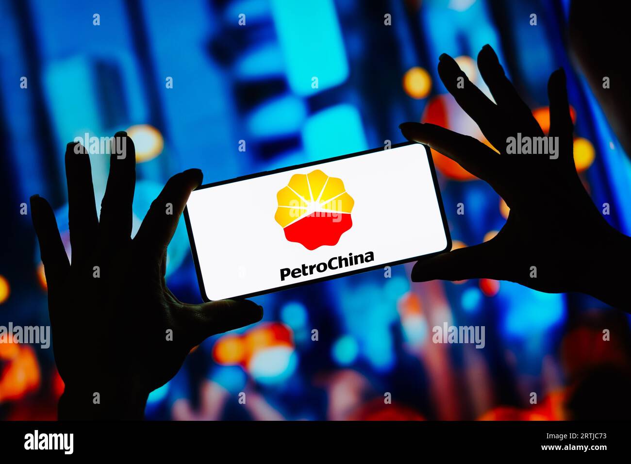 In this photo illustration, the Petro China logo is displayed on a ...