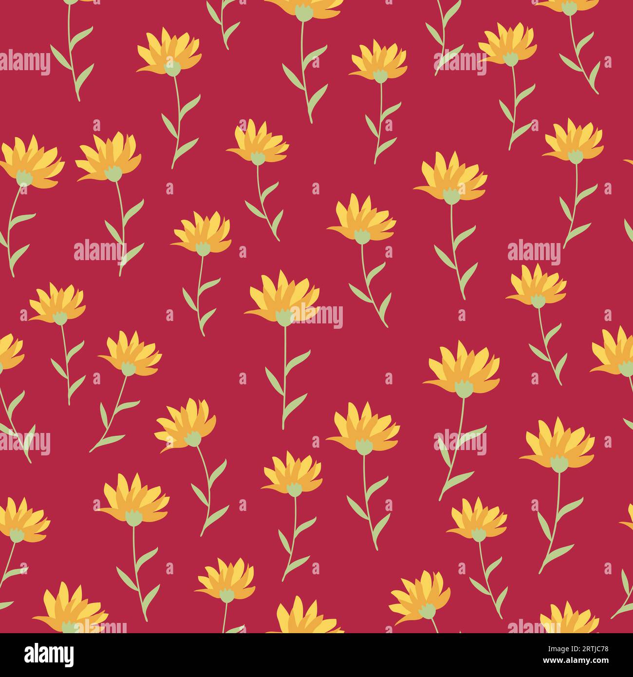 Rudbeckia Contrast floral summer background, seamless pattern for ...