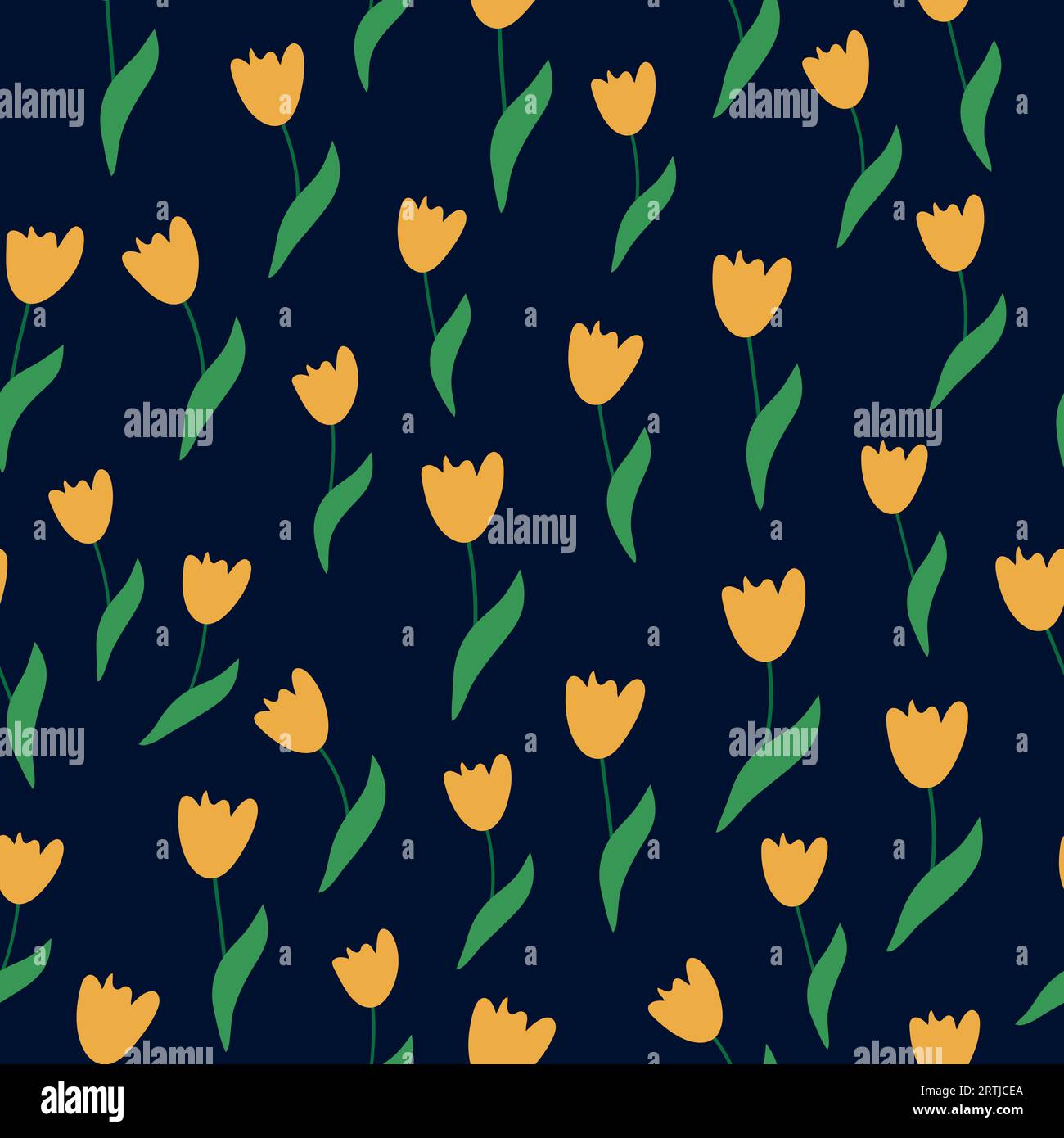 Seamless floral pattern with colorful tulip flowers, leaves and petals ...