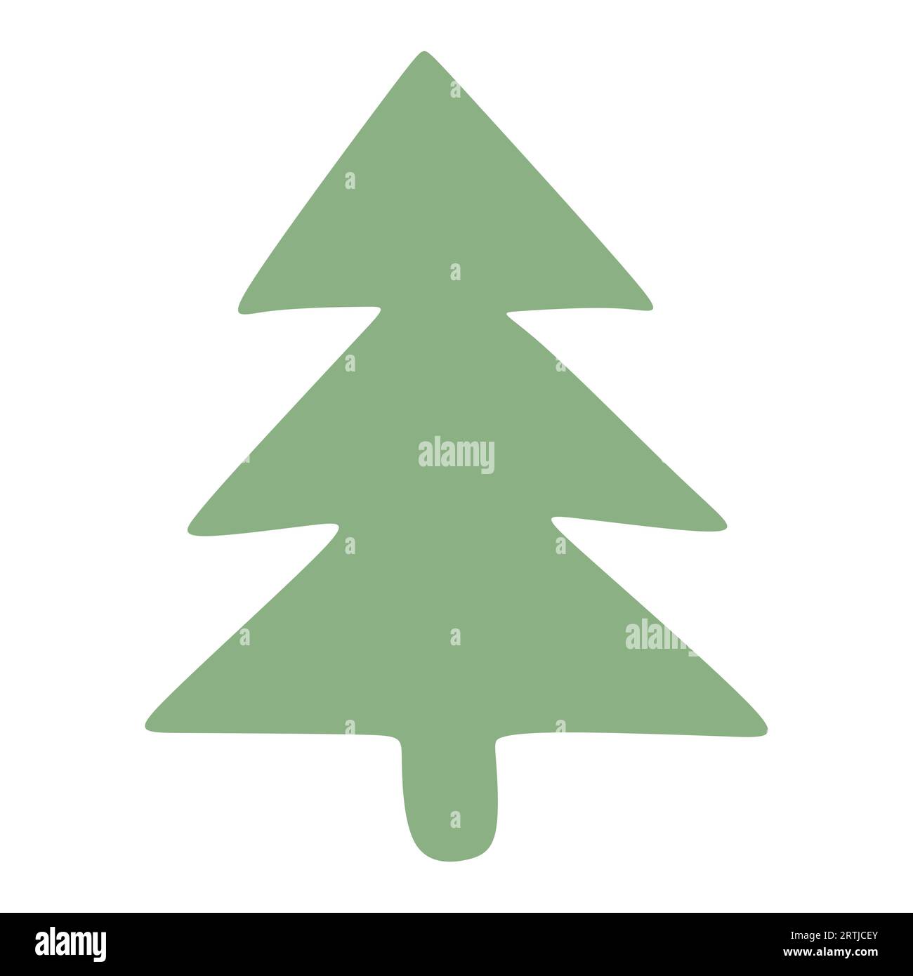 Black pine or fir tree silhouette single isolated object illustration ...
