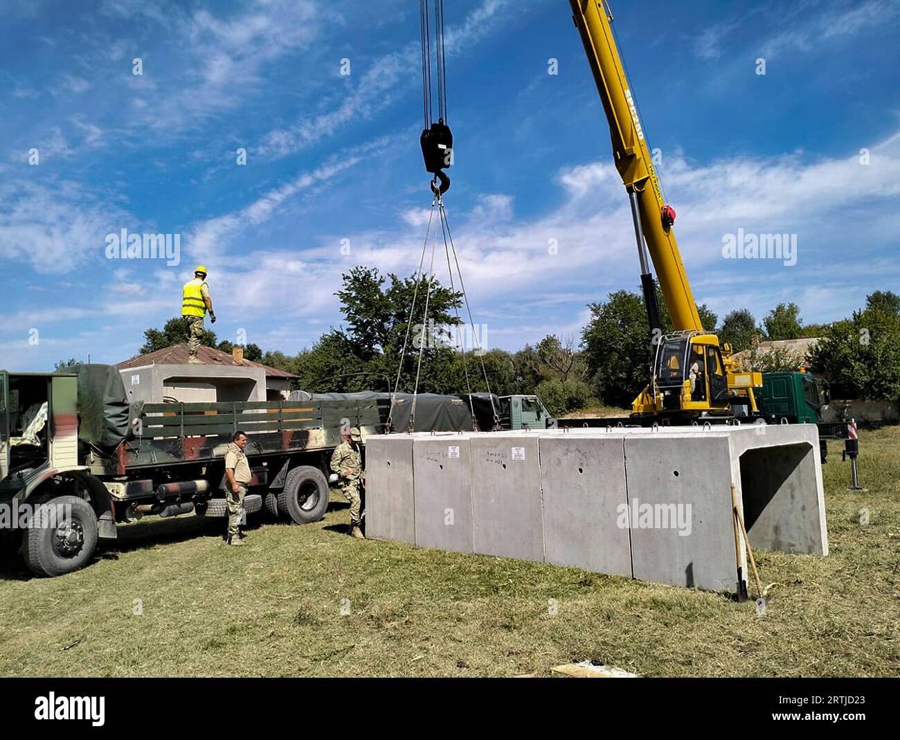 This image released by the Romanian Ministry of Defense (MAPN), shows ...