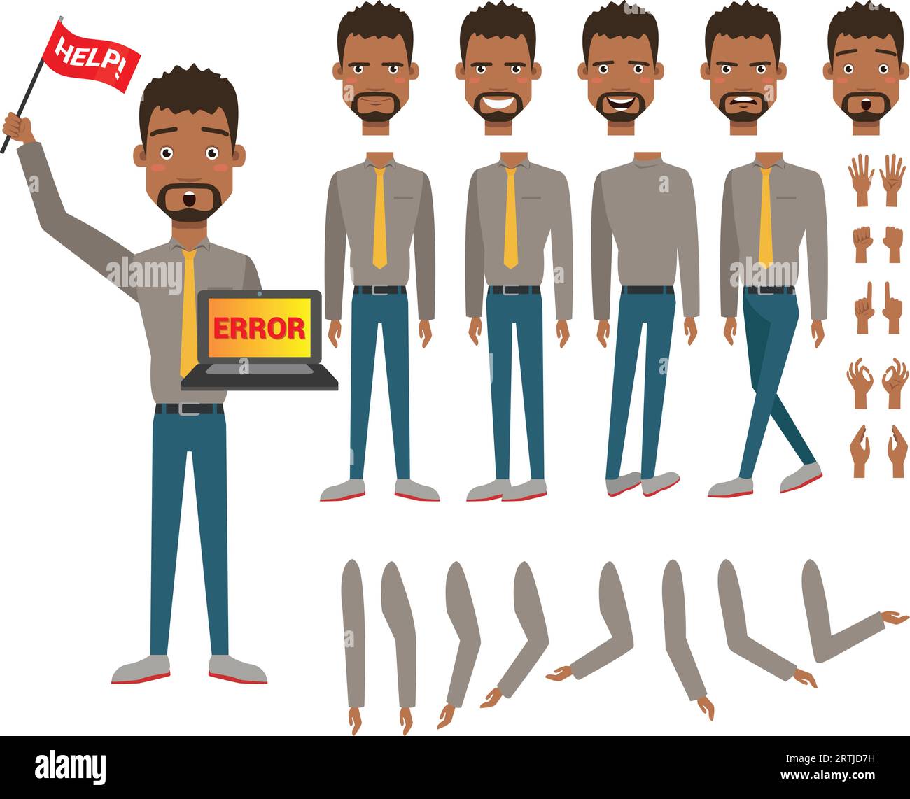 Man smiling front computer Stock Vector Images - Alamy