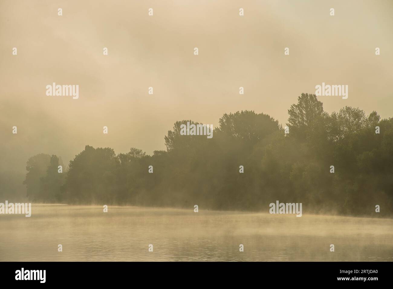 The river La Seine at the feet of the village of La Roche-Guyon ...