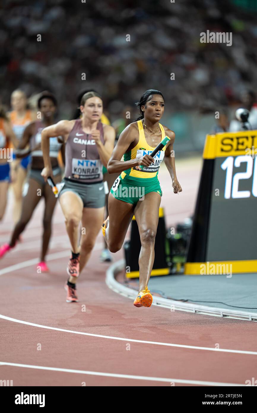 Stacey-Ann Williamsparticipating in the 4X400 meters relay at the World ...