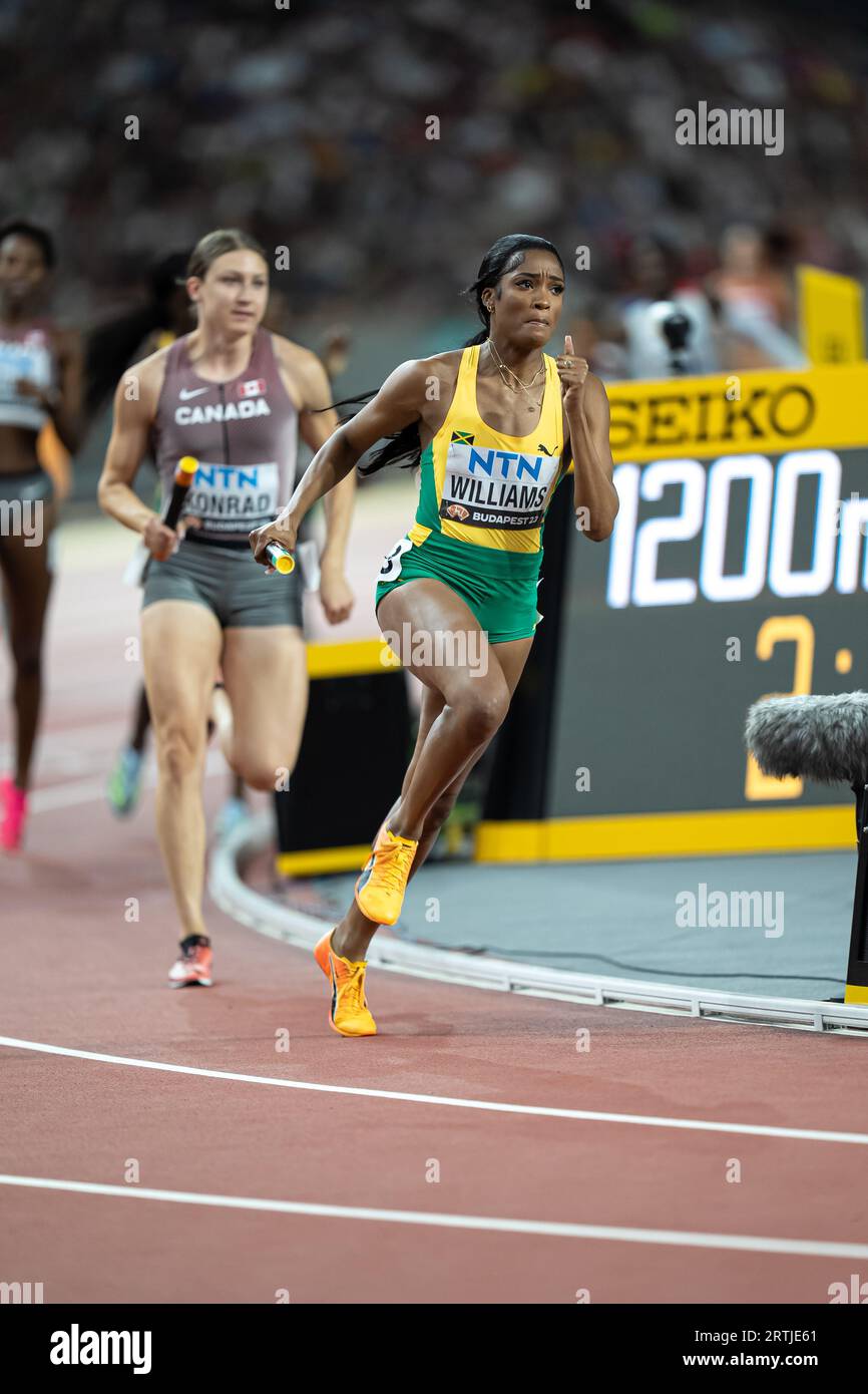 Stacey-Ann Williamsparticipating in the 4X400 meters relay at the World ...