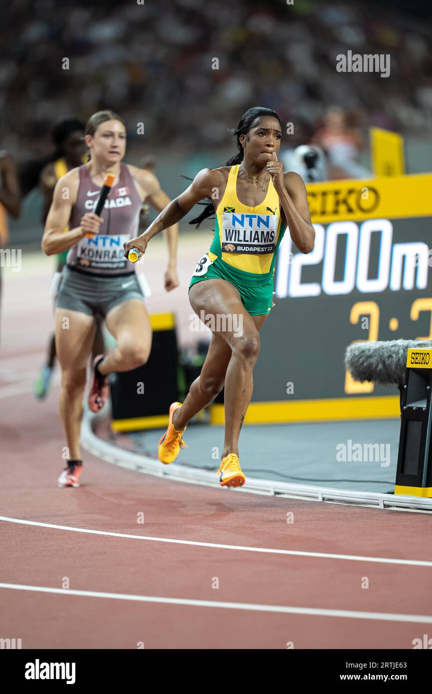Stacey-Ann Williamsparticipating in the 4X400 meters relay at the World ...