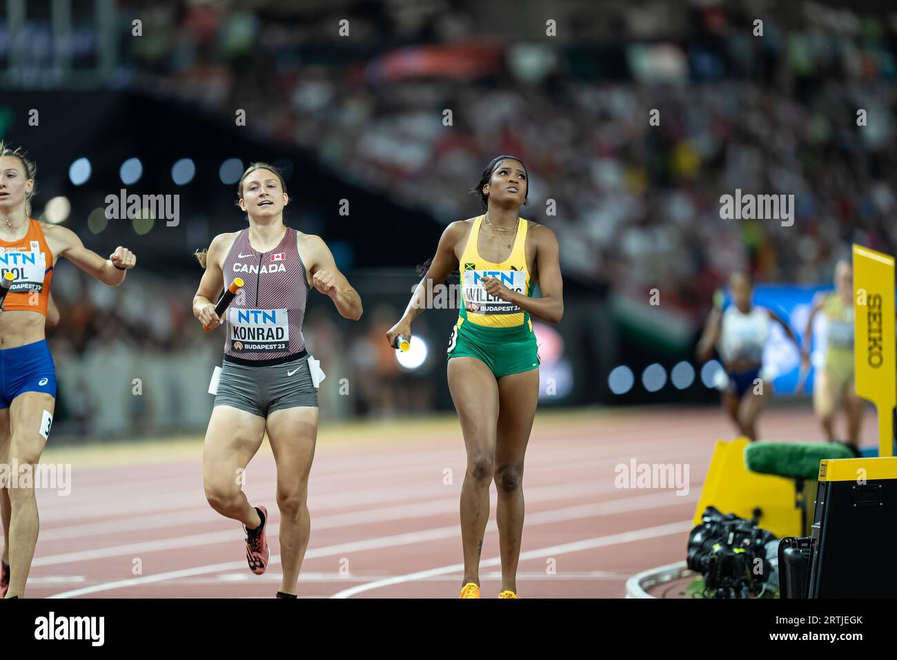 Stacey-Ann Williams participating in the 4X400 meters relay at the ...