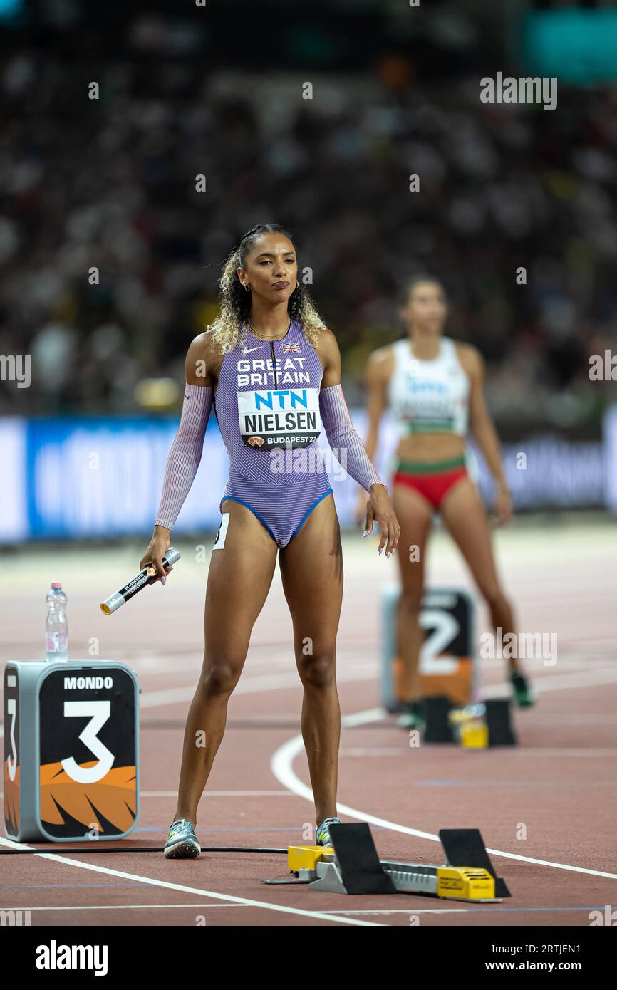 Laviai Nielsen participating in the 4X400 meters relay at the World ...