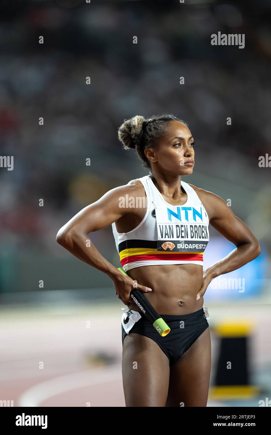 Naomi Van Den Broeck participating in the 4X400 meters relay at the ...