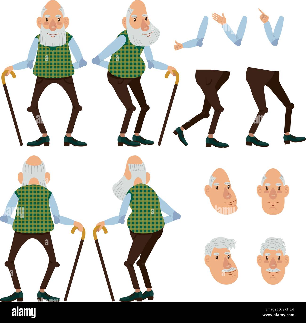 Old man beard walking stick hi-res stock photography and images - Alamy