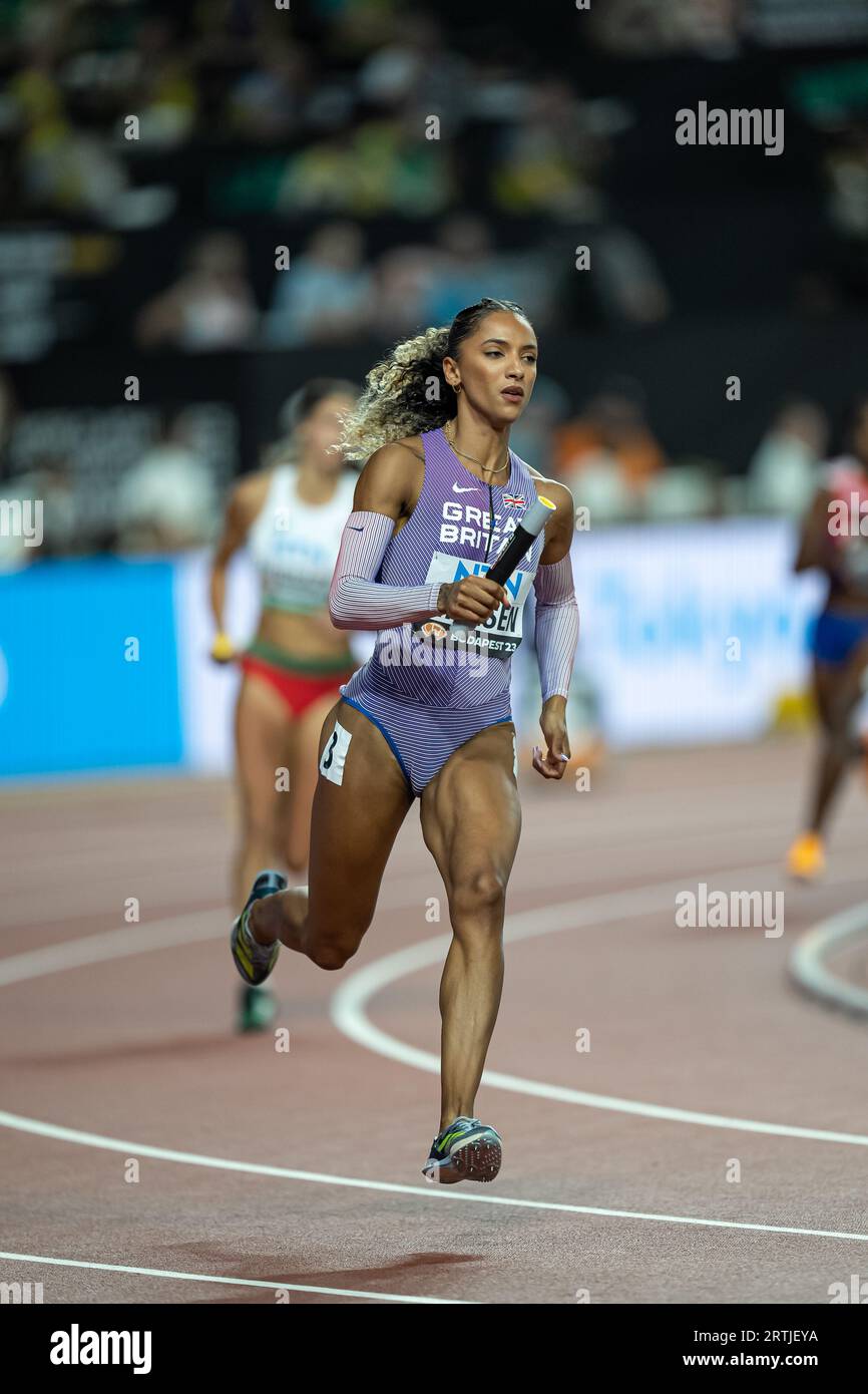 Laviai Nielsen participating in the 4X400 meters relay at the World ...