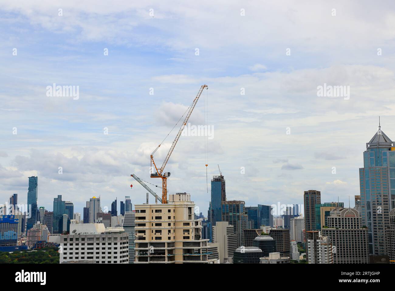 Cityscape skyline on CBD, skyscrapers and office building in the cloudy ...