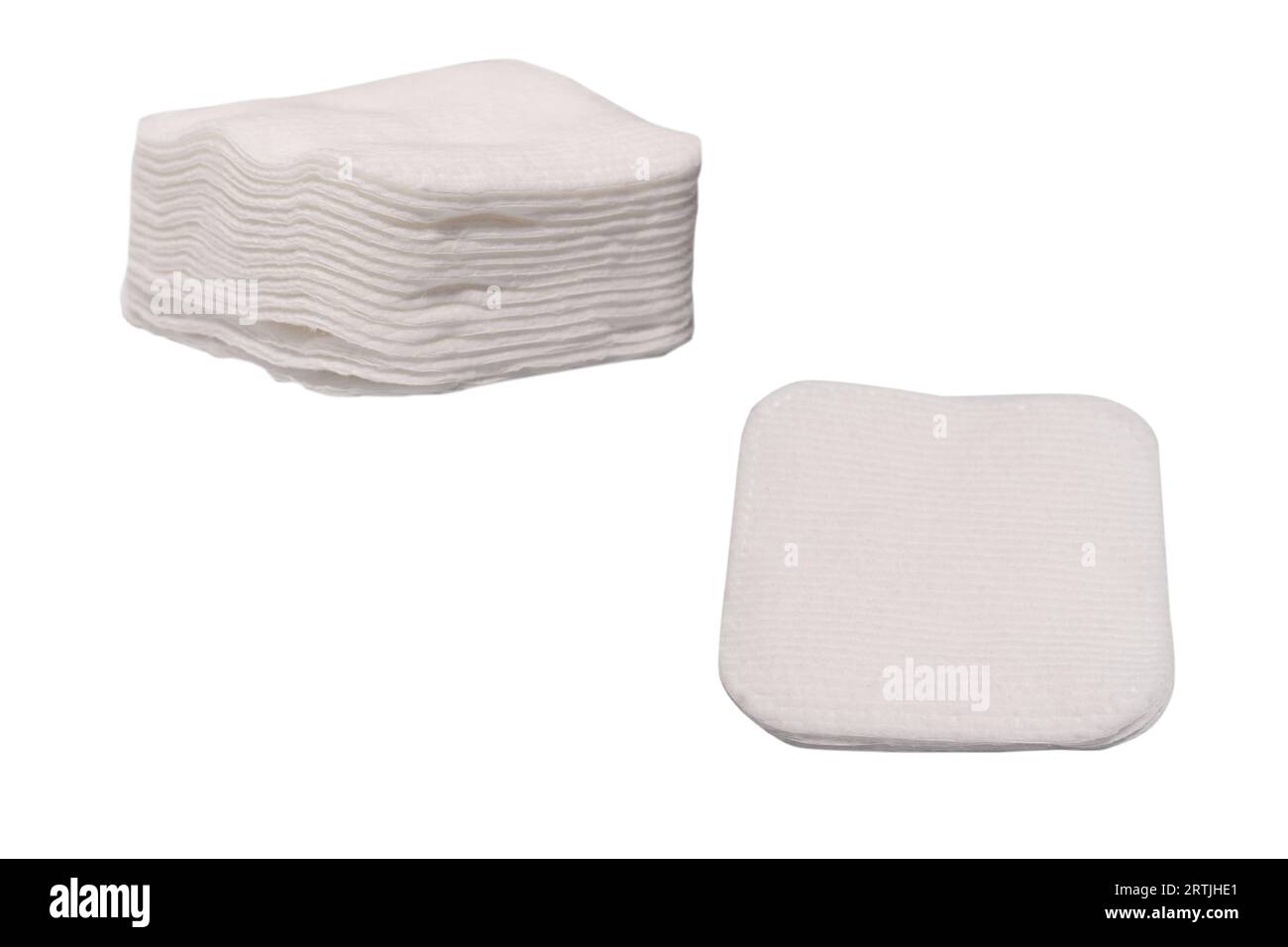 Stack of white cotton sponges isolated on a white background Stock ...