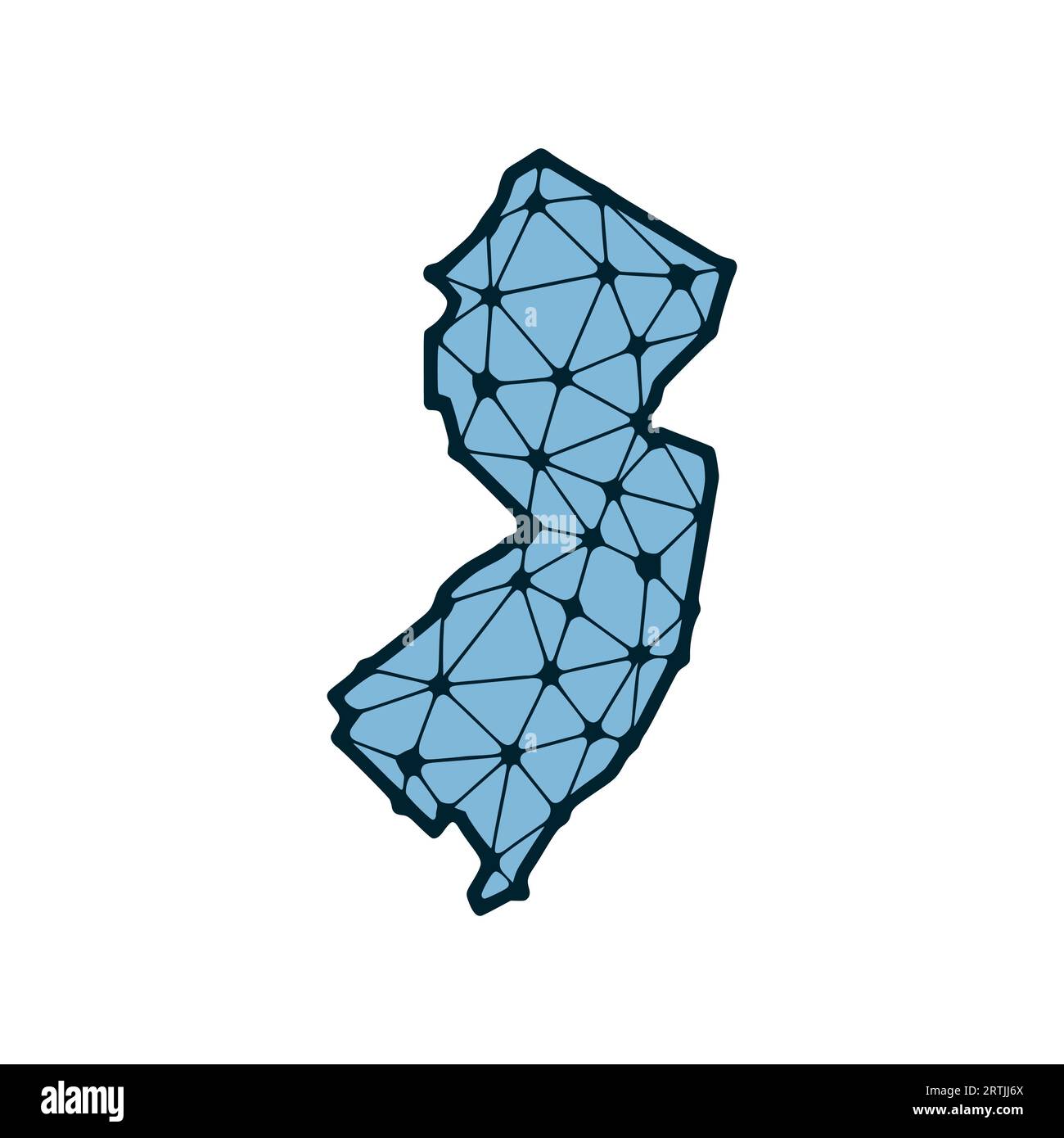 New Jersey state map polygonal illustration made of lines and dots ...