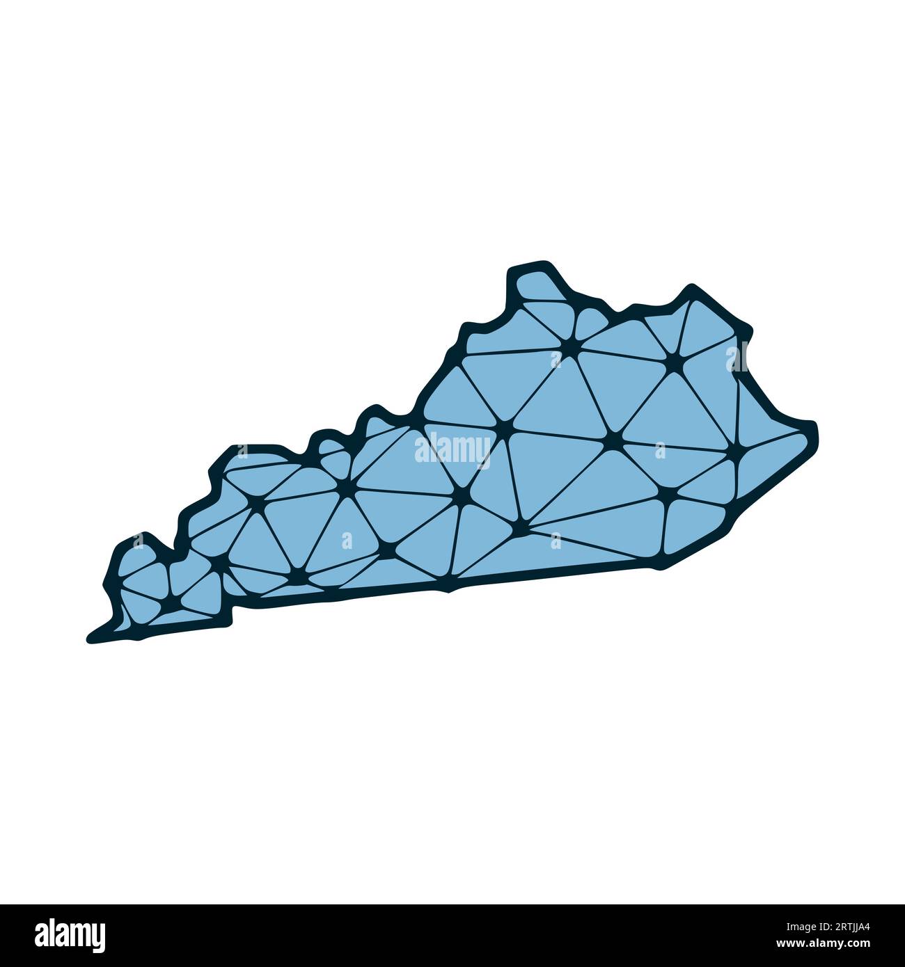 Kentucky's state map polygonal illustration made of lines and dots ...