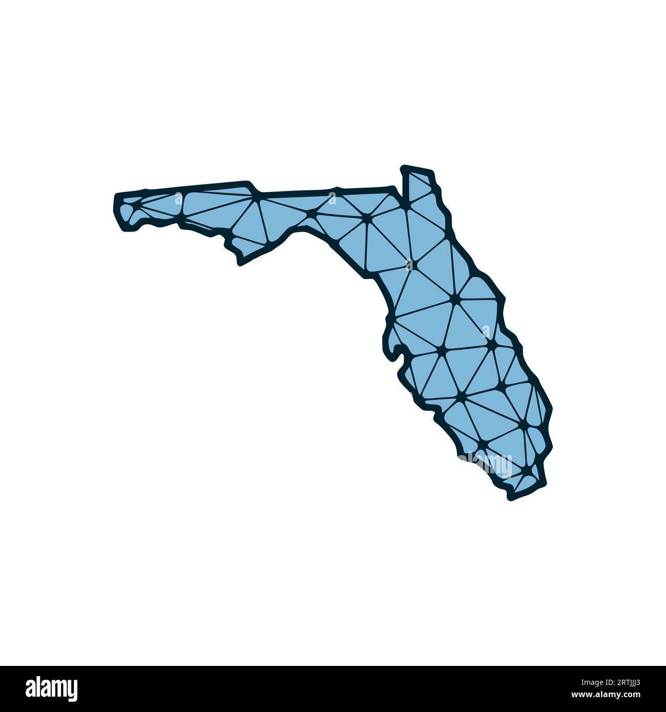 Florida state map polygonal illustration made of lines and dots ...