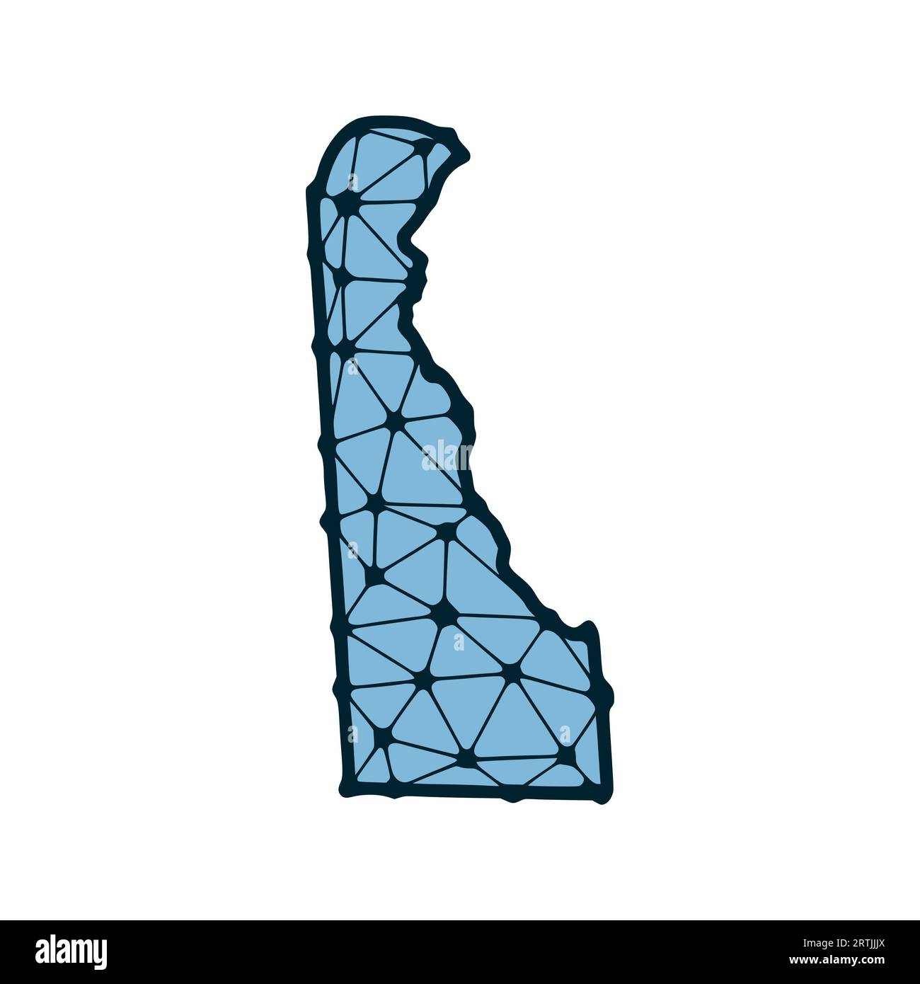 Delaware state map polygonal illustration made of lines and dots ...