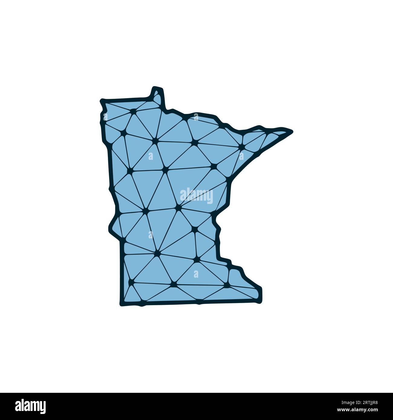 Minnesota state map polygonal illustration made of lines and dots ...