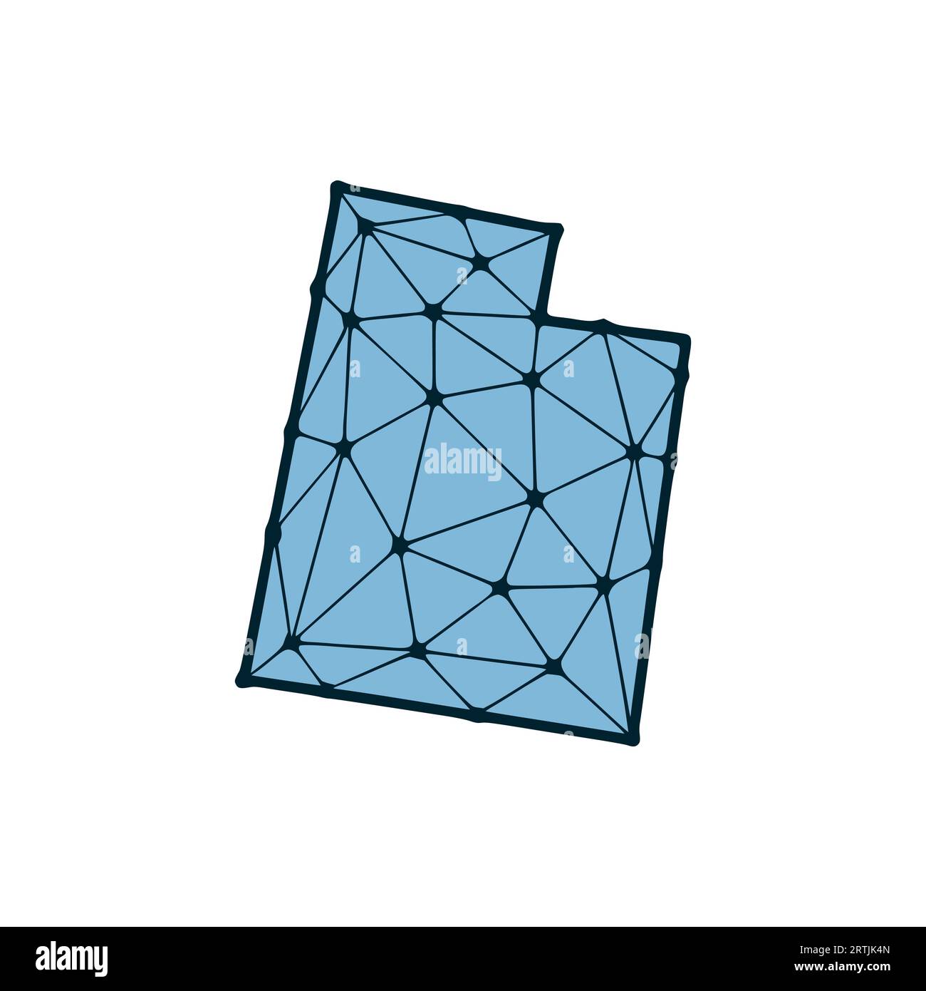 Utah state map polygonal illustration made of lines and dots, isolated ...